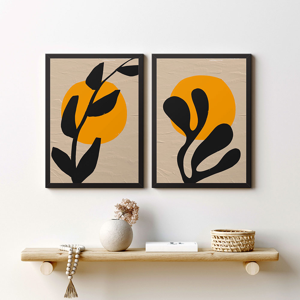 Minimalist Bitki Motifli 2 Parçalı Poster Seti - TabloShop