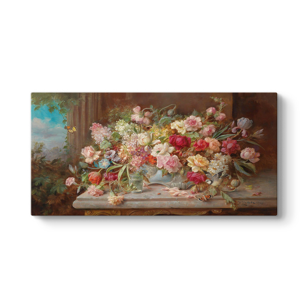 Hans Zatzka - Spring Flowers Tablosu - TabloShop