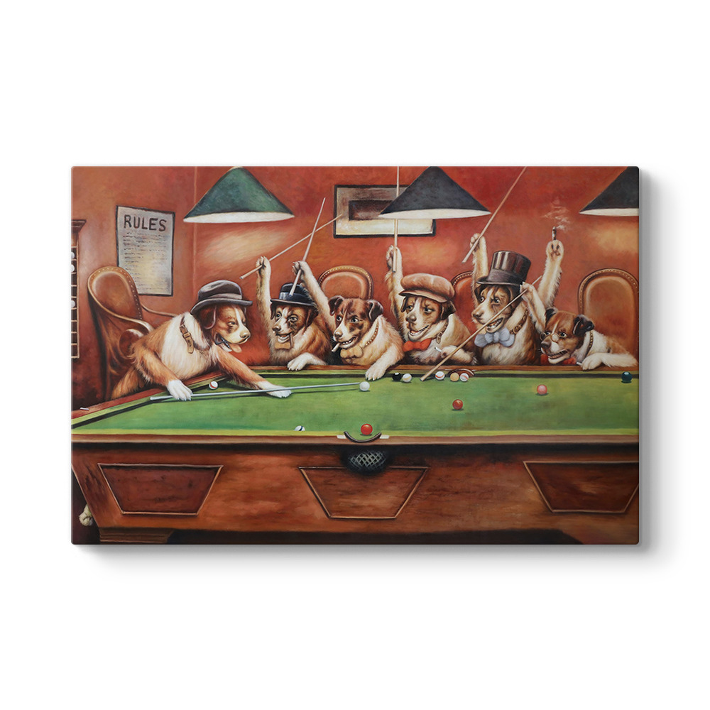 Bilardo Oynayan Köpekler Tablosu - TabloShop