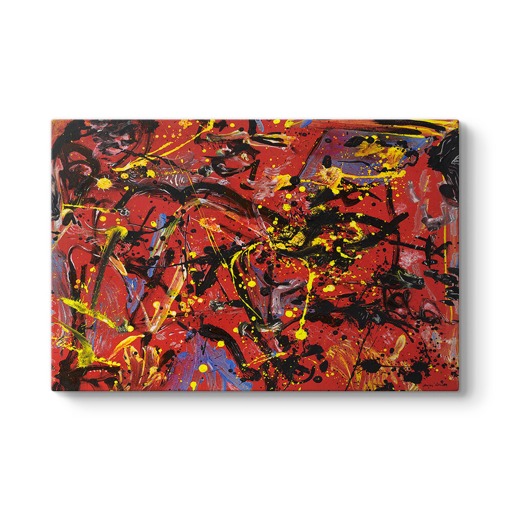 Jackson Pollock - Red Composition Tablosu - TabloShop