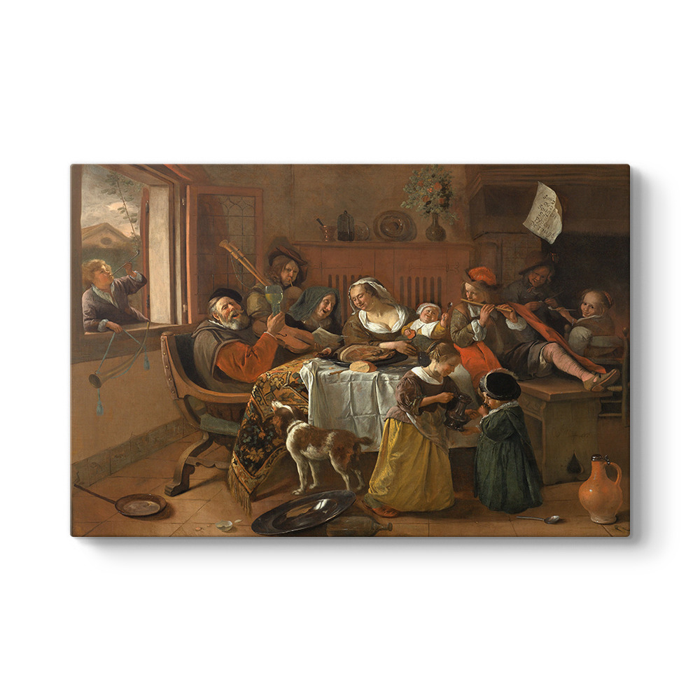 Jan Steen - Mutlu Aile Tablosu - TabloShop