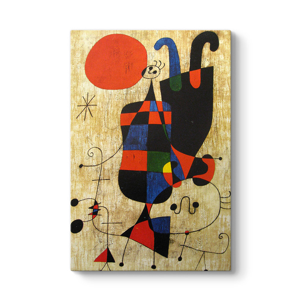 Joan Miro - People and Dog Tablosu - TabloShop